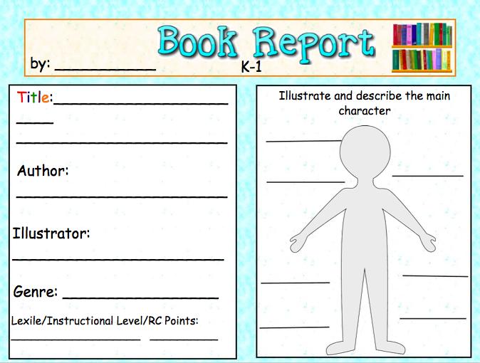 New resources: Book Reports /Graphic Organizers, K-5
