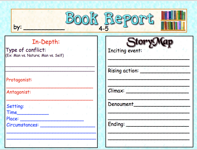 New resources: Book Reports /Graphic Organizers, K-5